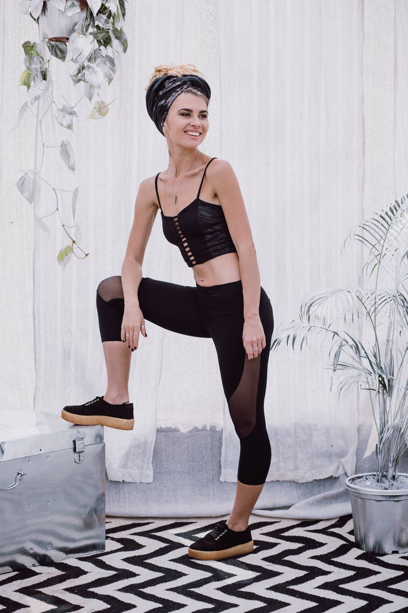 Yoga Tights Black Sheer Leggings Sheer Yoga Pants Sheer Etsy 1508