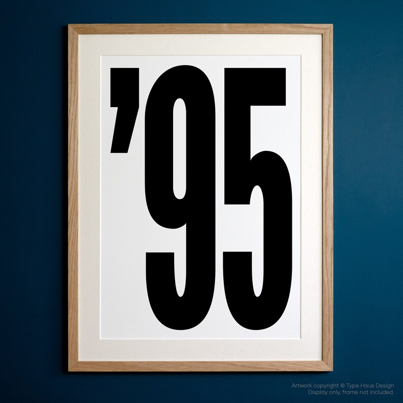 Year Typography Prints, Birthday Numbers, Customise With Your Date ...