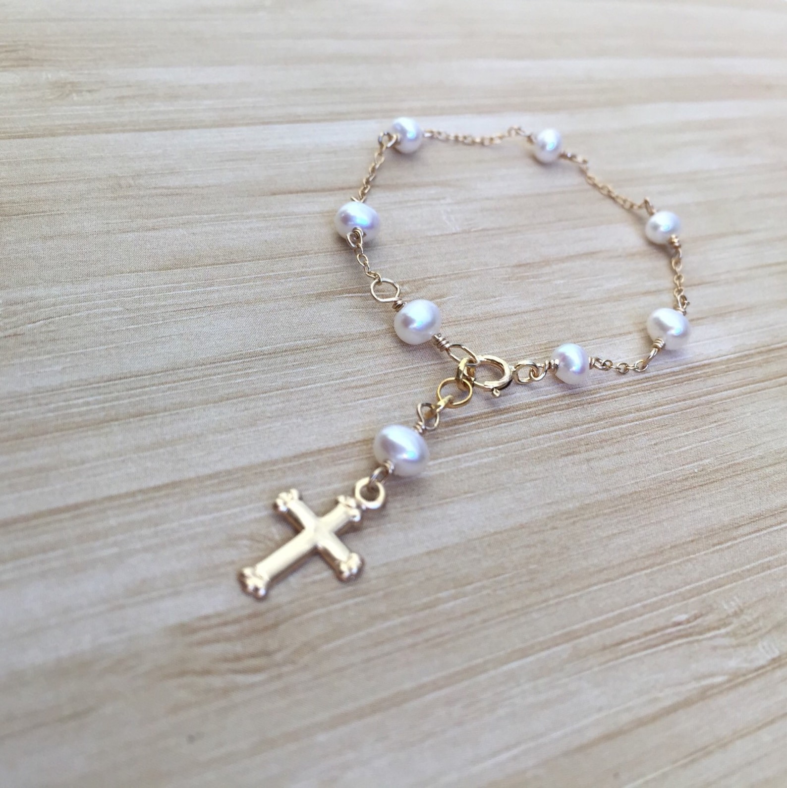 Gold Baby Bracelet Gold Cross Baby Bracelet Gold Baptism | Etsy