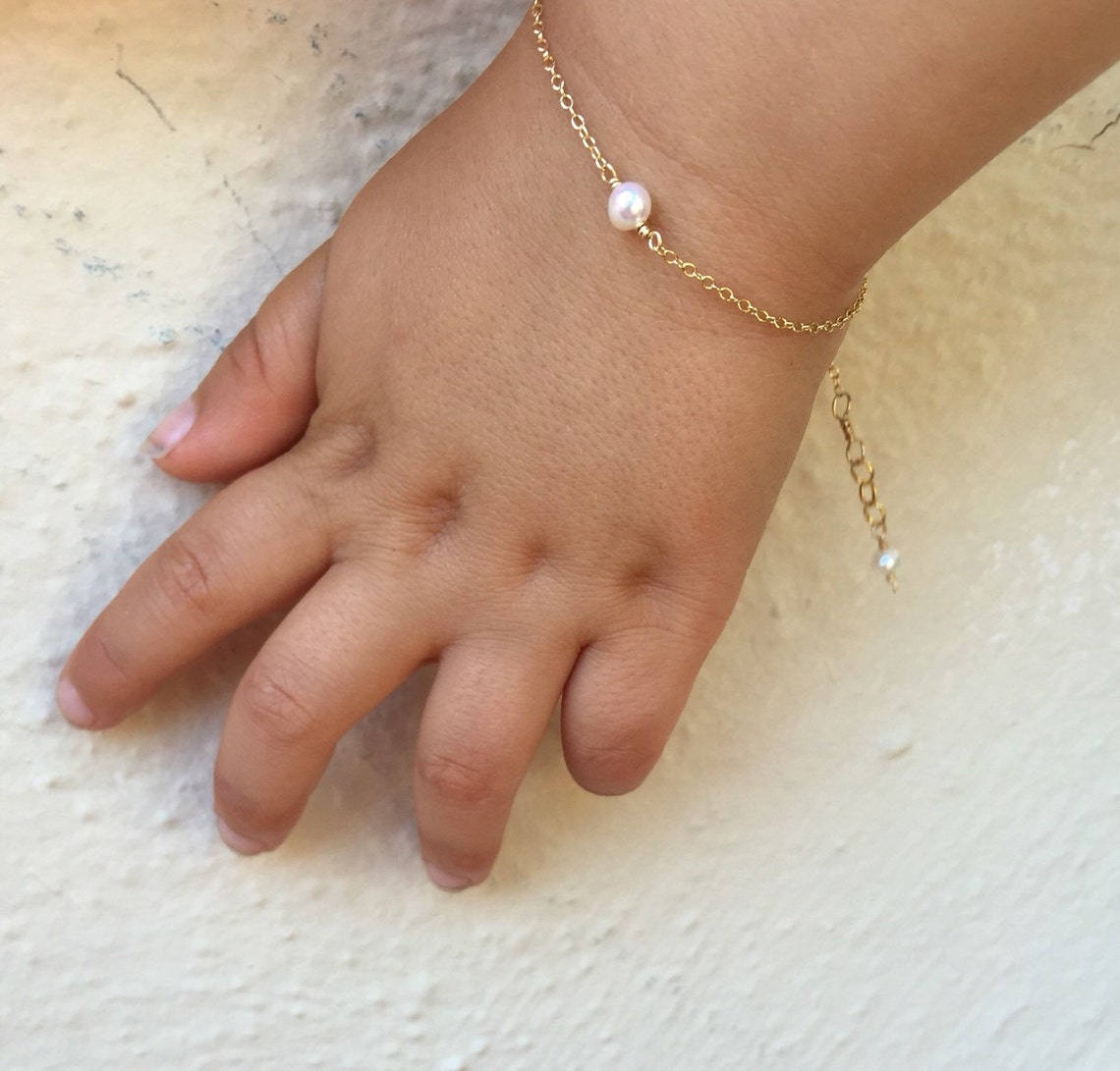 Pearl Baby Bracelet-baby Shower Gift-baby Girl Gift-toddler | Etsy