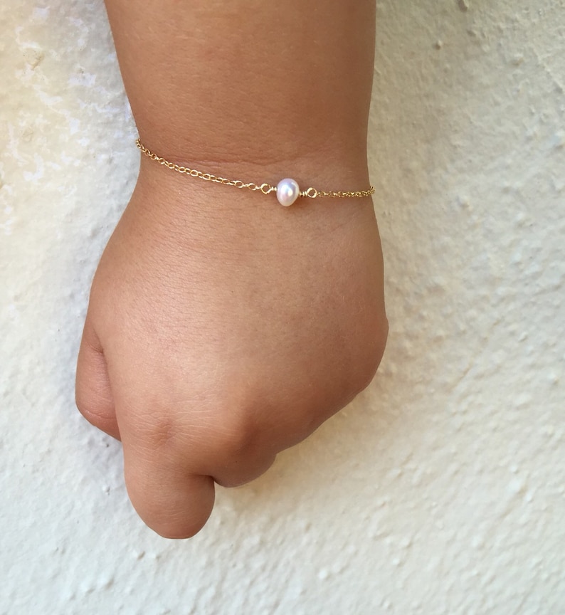 Pearl Baby Bracelet-baby Shower Gift-baby Girl Gift-toddler - Etsy