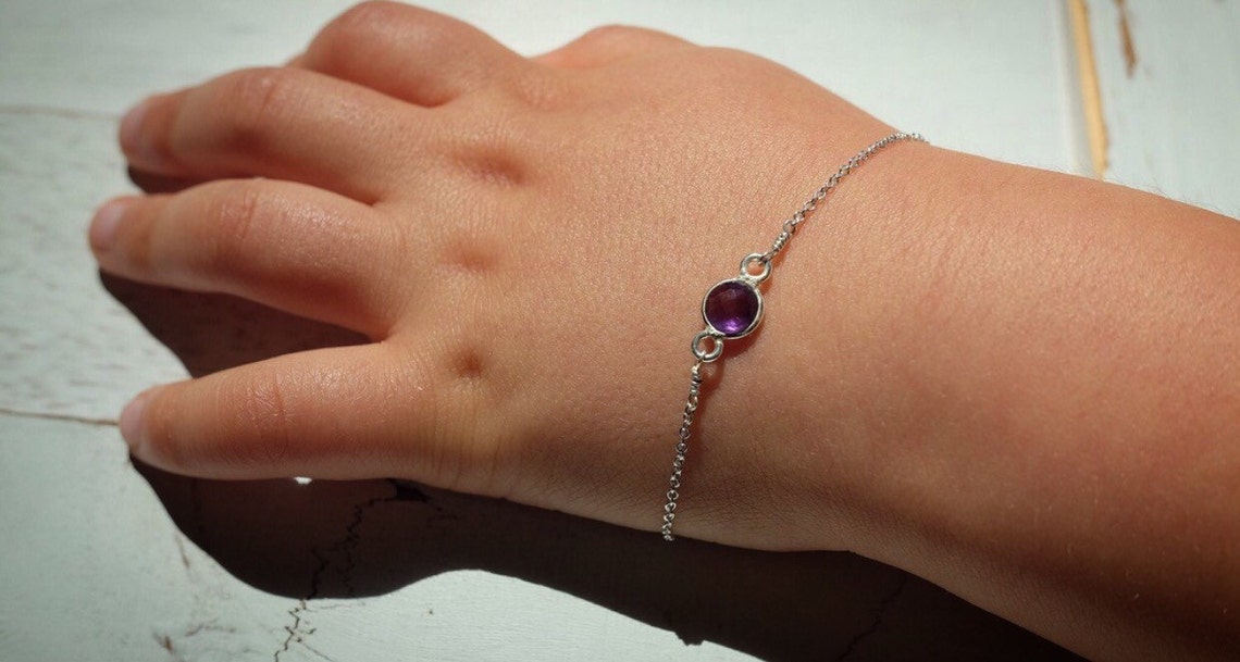 Amethyst Baby bracelet-infant birthstone bracelet-baby boy | Etsy