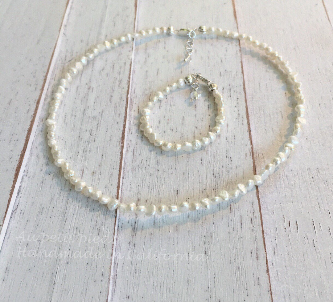 Fresh Water Pearl Necklace and Bracelet for Baby and Child,babies First ...
