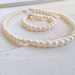 Baby Pearl Necklace and Bracelet Set,baby Birthday,baby Pearl Necklace ...
