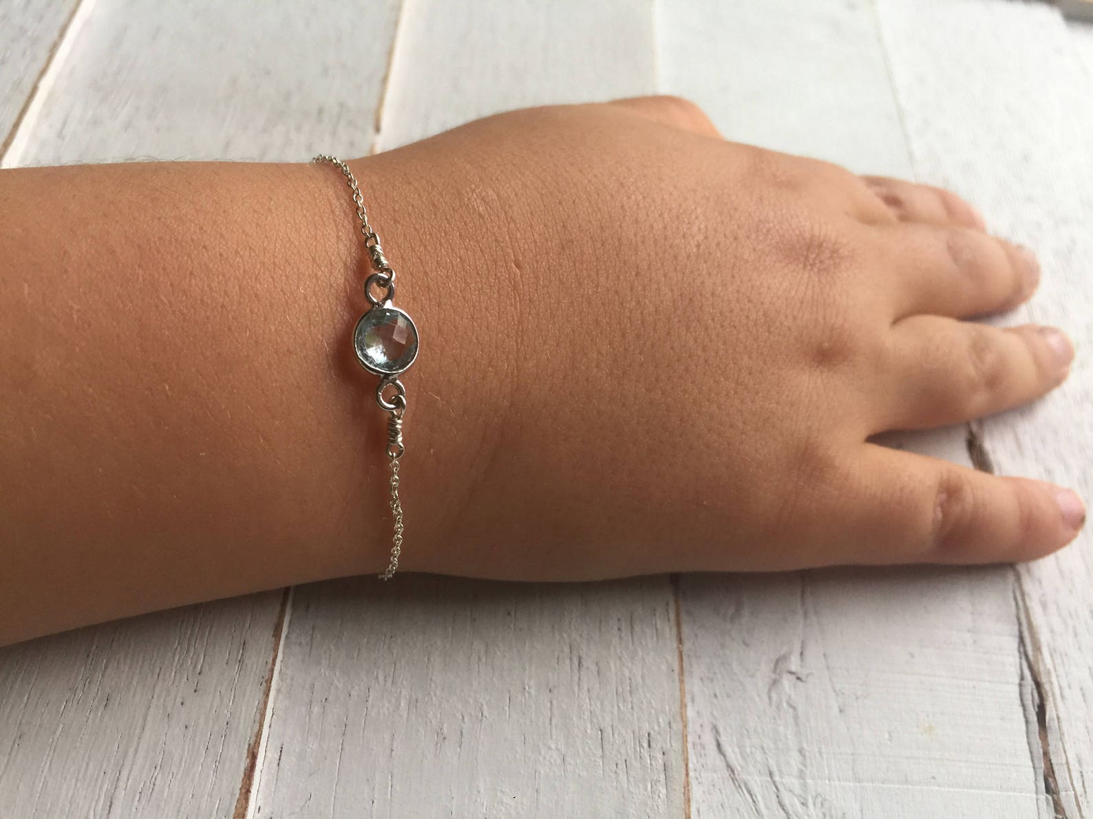 Personalized Baby Bracelet-birthstone Jewelry-initial Bracelet-baby ...