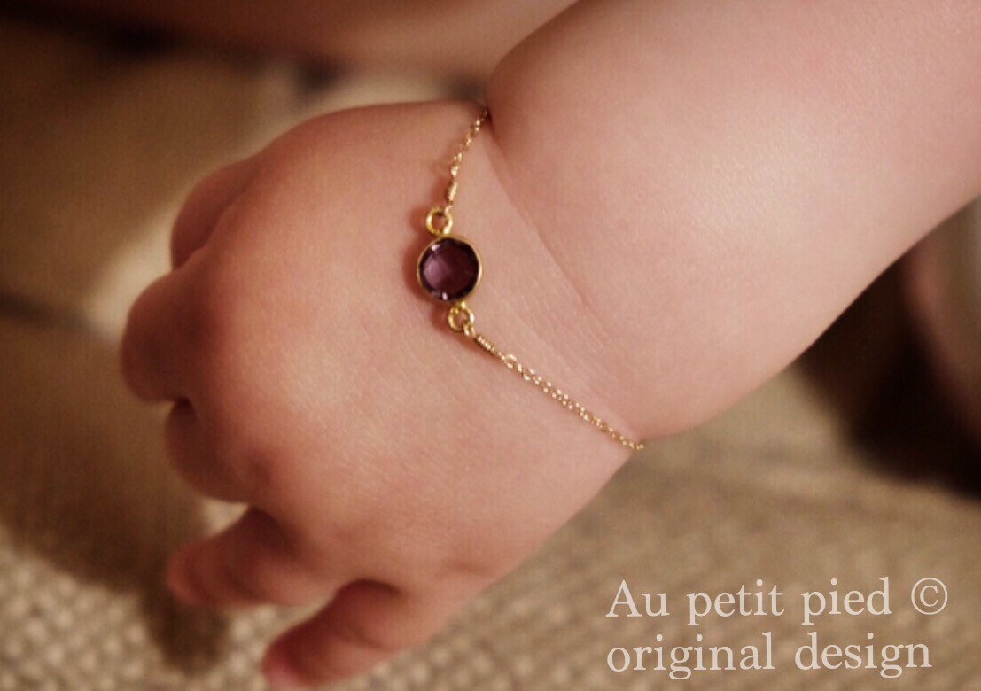 Amethyst Baby bracelet-infant birthstone bracelet-baby boy | Etsy