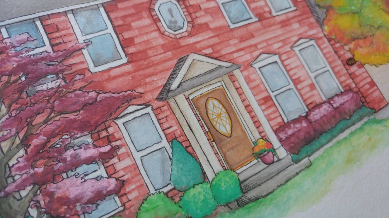 Custom Home Portrait Personalized With Family Name and Date. - Etsy