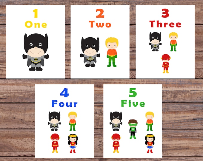 Flash Cards, Superhero, Number Cards, Learning Toys, Educational Toys ...