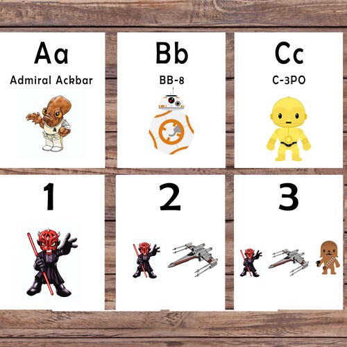Flash Cards Star Wars Alphabet Cards Learning Toys | Etsy