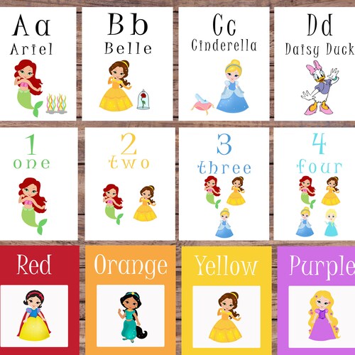 Flash Cards Princess Alphabet Cards Learning Toys - Etsy
