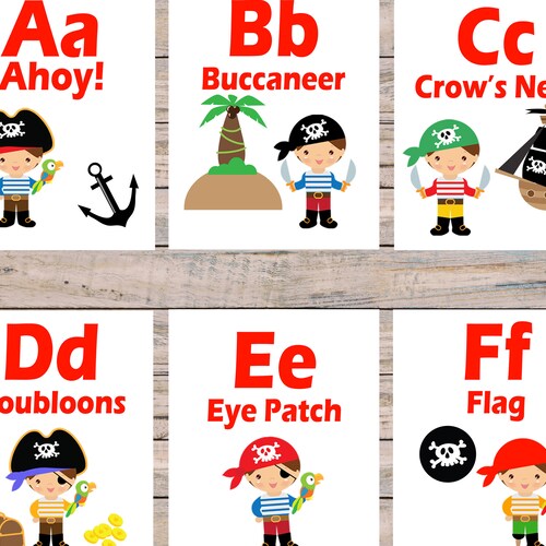 Printable Preschool Learning Flash Cards Pirates Printable - Etsy