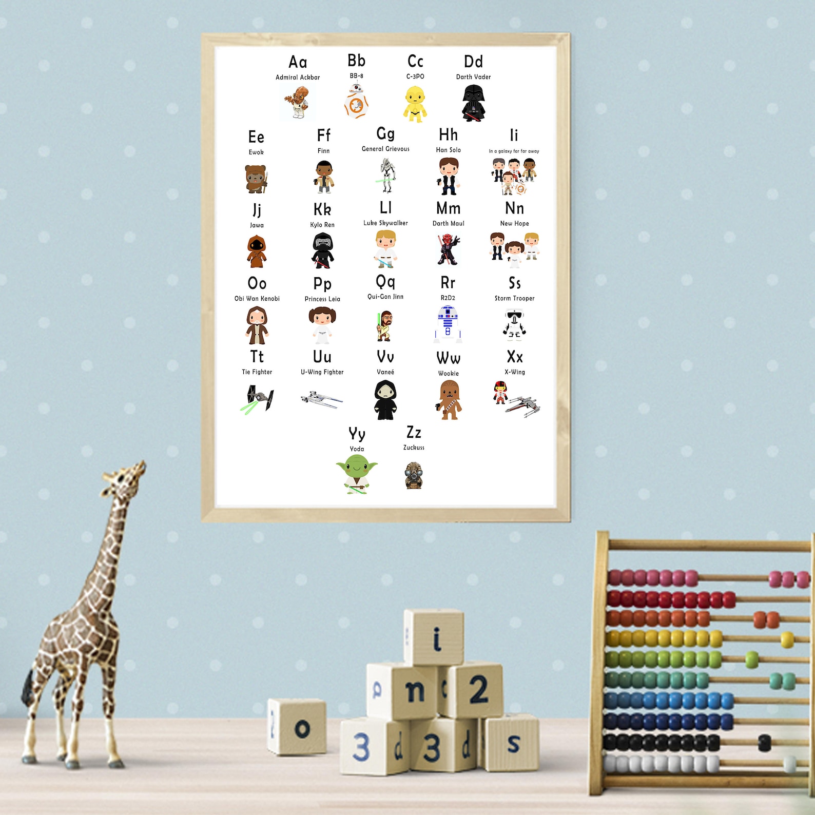 Star Wars, Printable Poster, Alphabet Poster, Nursery Decor, Digital ...