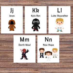 Alphabet Flash Cards, Montessori Toys, Star Wars, Digital Download ...