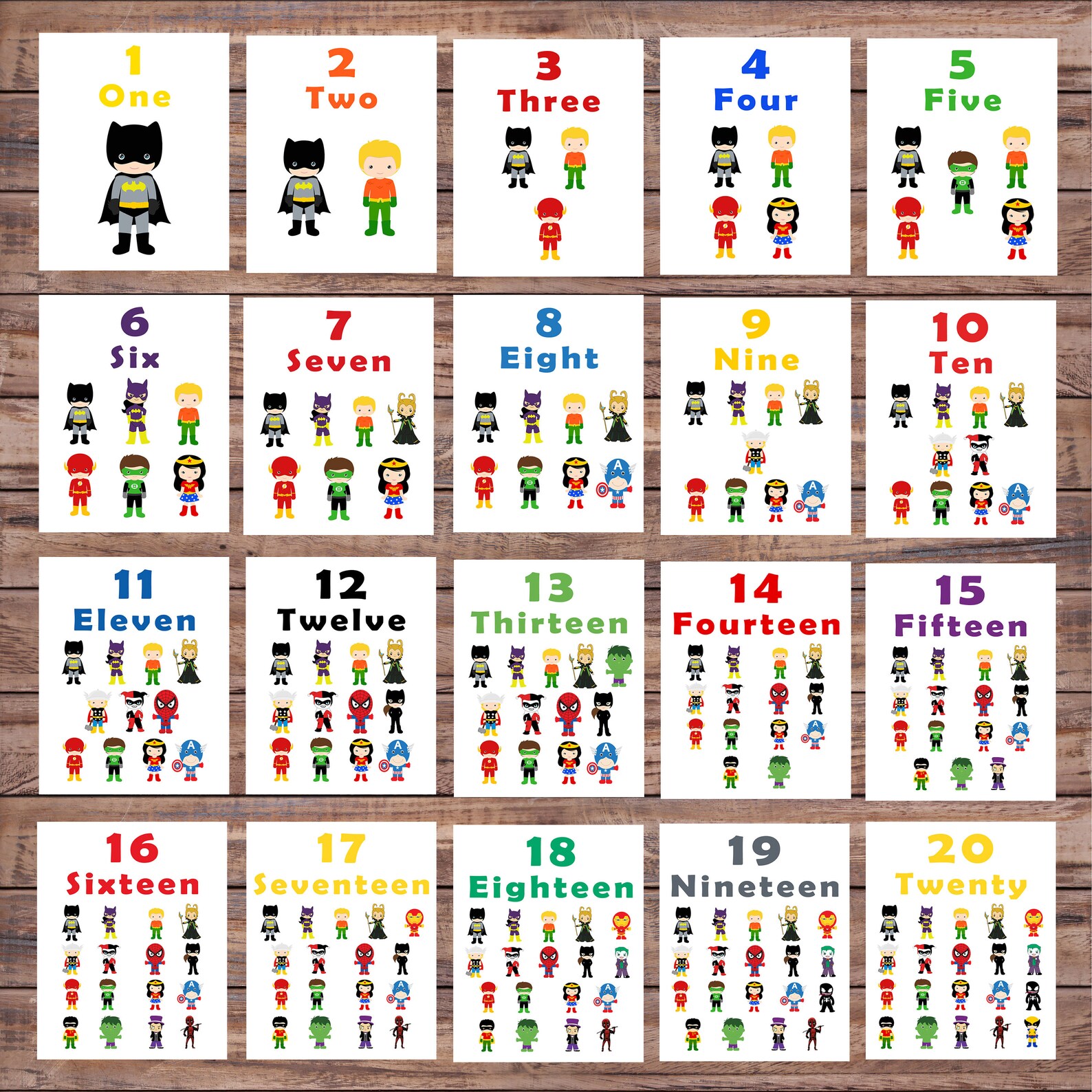 Flash Cards, Superhero, Alphabet Cards, Learning Toys, Educational Toys ...