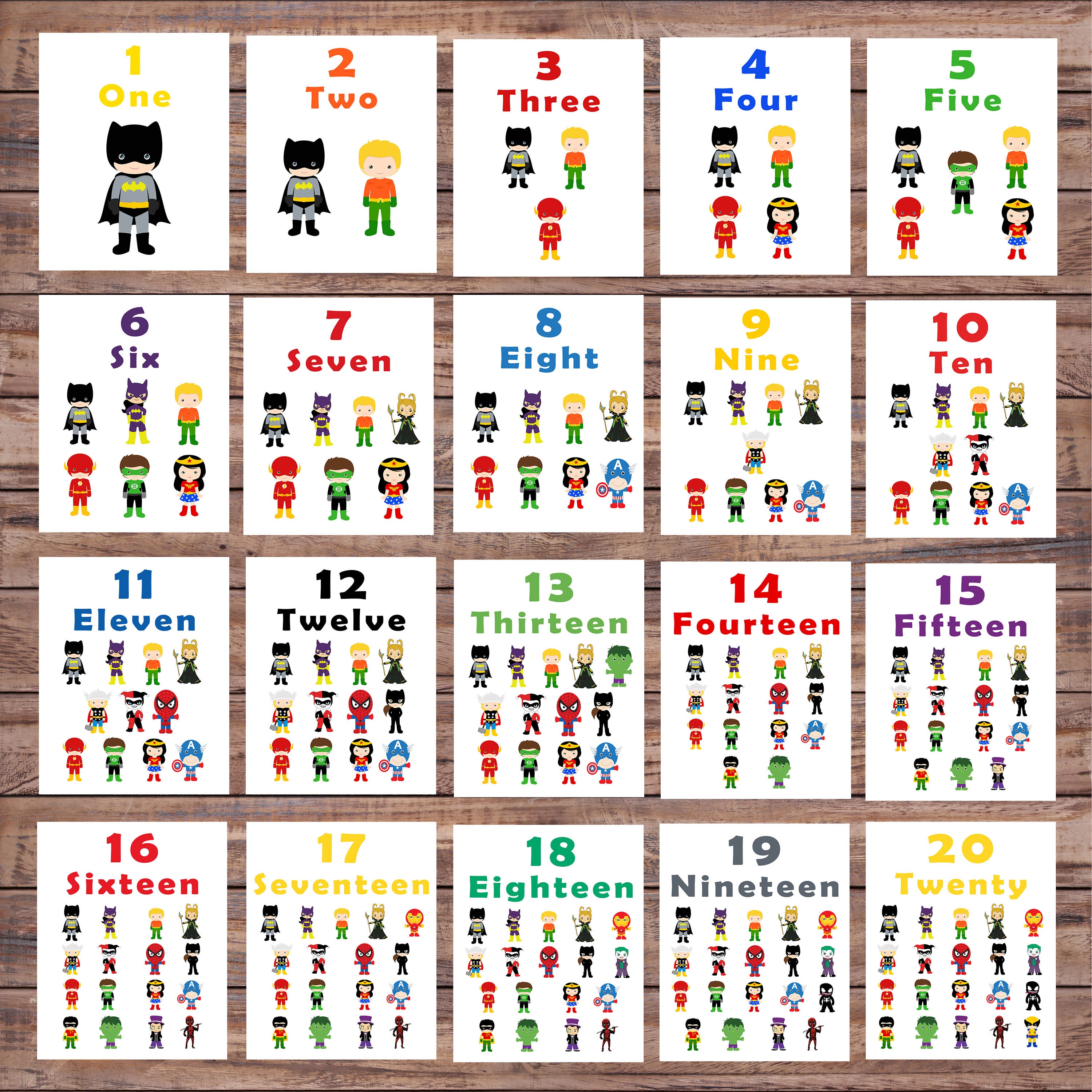 Flash Cards, Superhero, Alphabet Cards, Learning Toys, Educational Toys ...