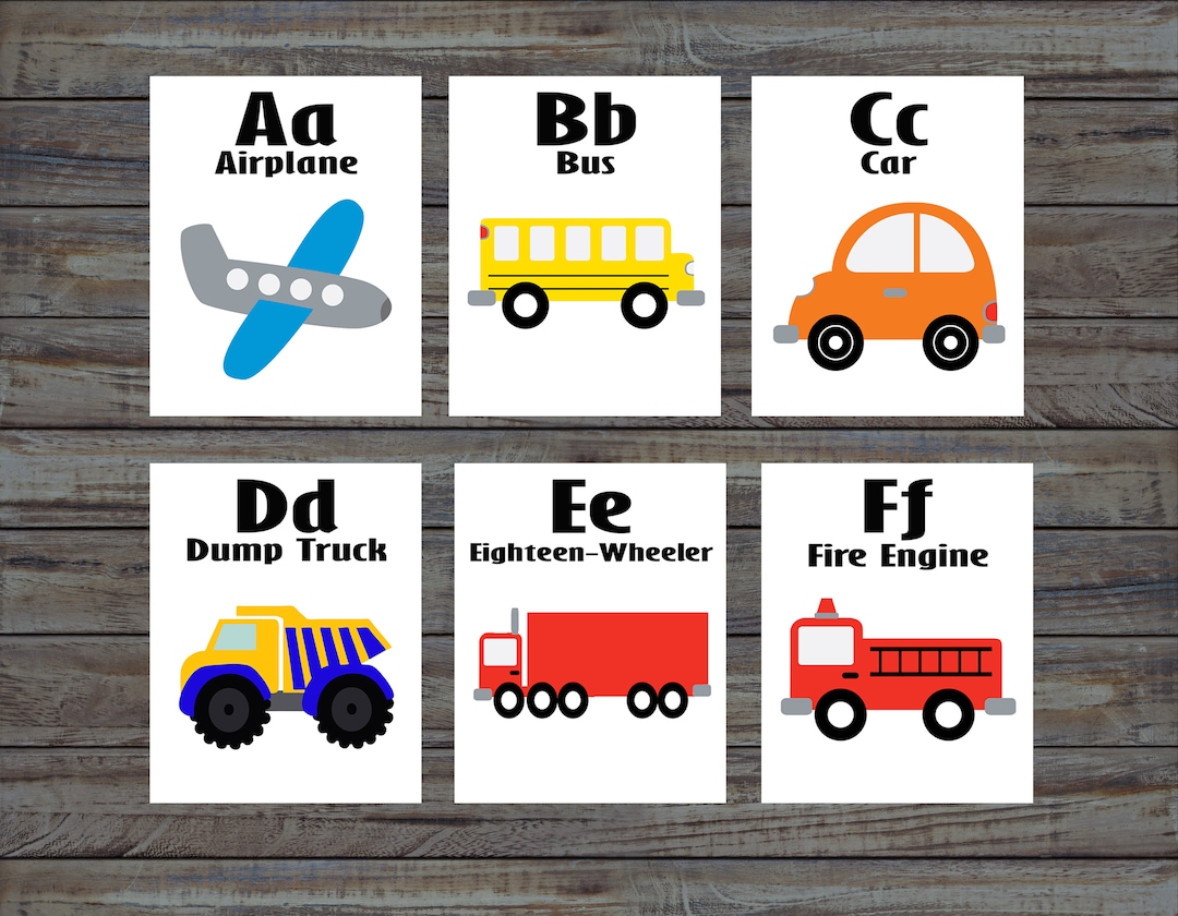 Flash Cards, Transportation, Alphabet Cards, Learning Toys, Educational ...