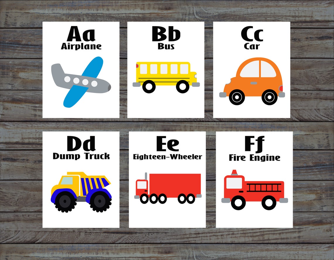 Flash Cards, Transportation, Alphabet Cards, Learning Toys, Educational ...