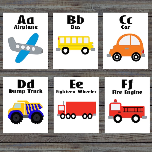 Transportation Alphabet - Etsy