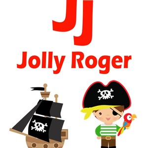 Printable, Preschool Learning Flash Cards, Pirates, Printable Alphabet ...