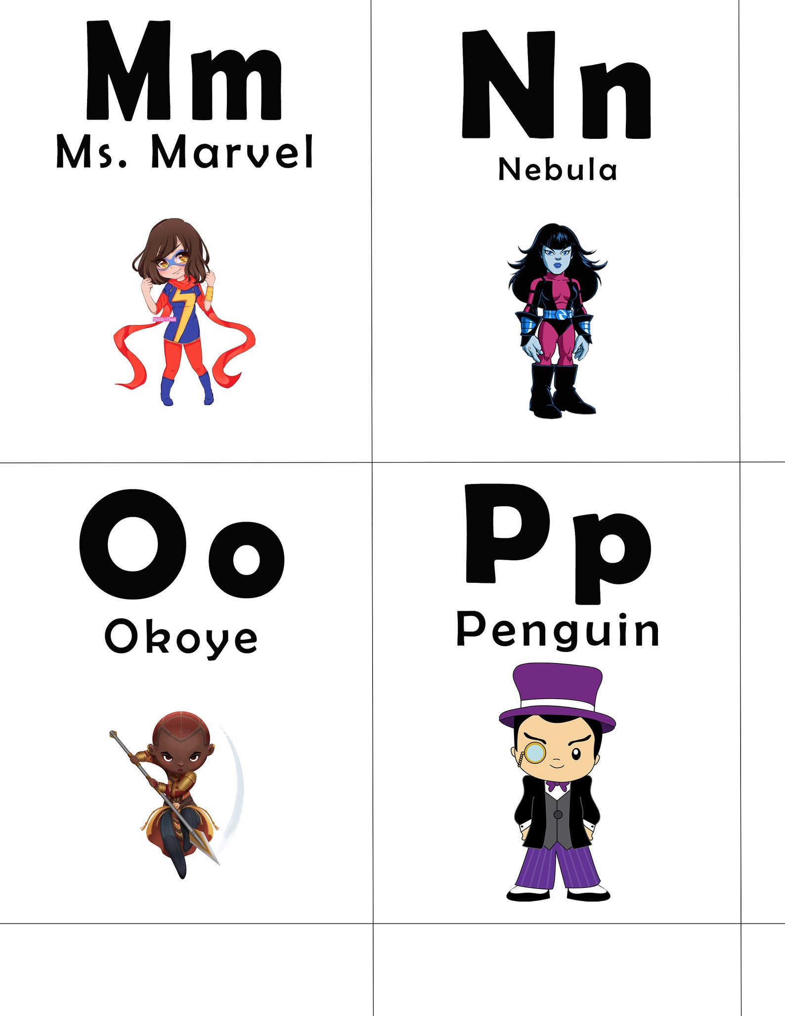 ABC Printable Flash Cards, Learning Toys, Superhero, Printable Alphabet ...