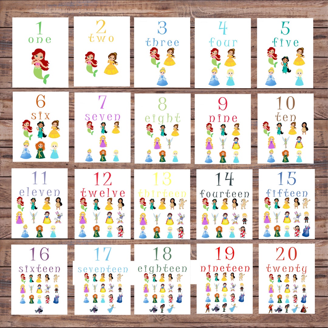 Princess, Number Cards, Flash Cards, Learning Toys, Printable Download ...