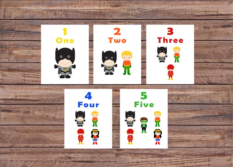 Flash Cards, Superhero, Number Cards, Learning Toys, Educational Toys ...