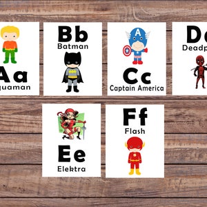 Flash Cards, Superhero, Alphabet Cards, Learning Toys, Educational Toys ...
