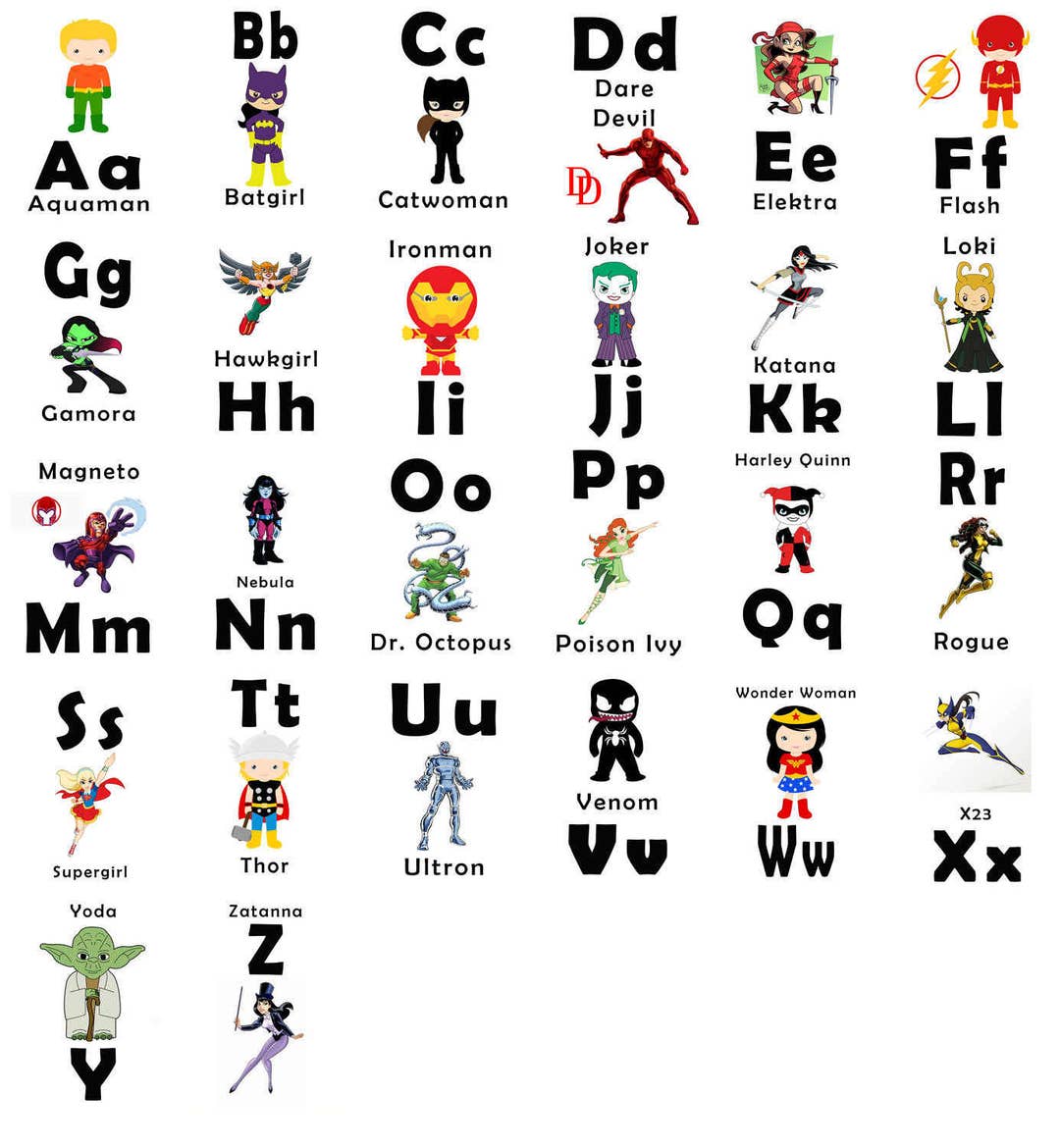 Flash Cards, Superhero, Alphabet Cards, Learning Toys, Educational Toy ...