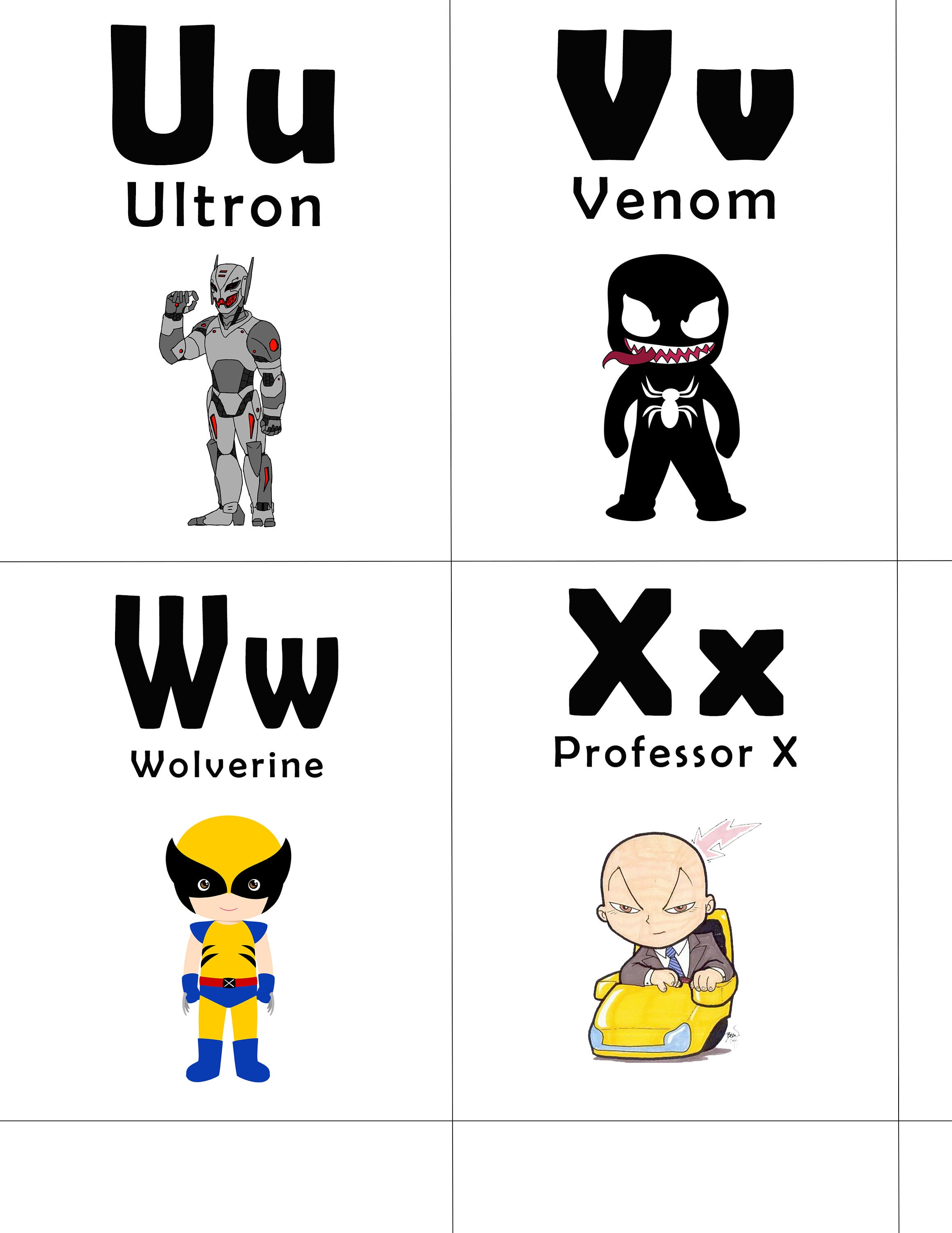 ABC Printable Flash Cards, Learning Toys, Superhero, Printable Alphabet ...