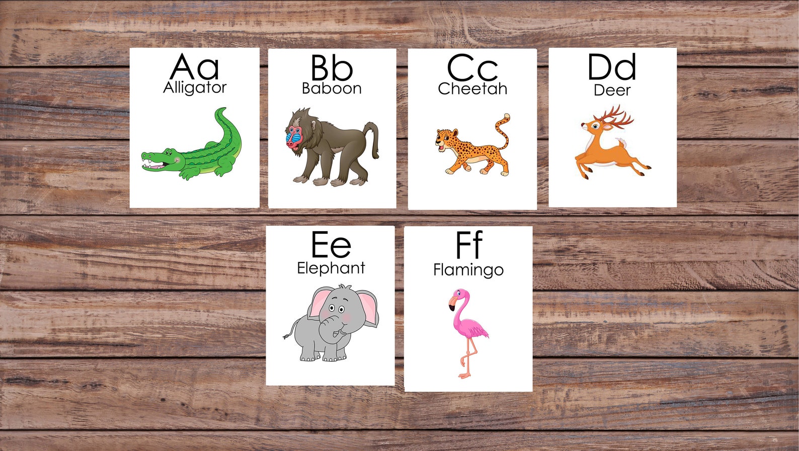 Jungle Animal Alphabet Flash Cards, Zoo Animals Learning Toys ...