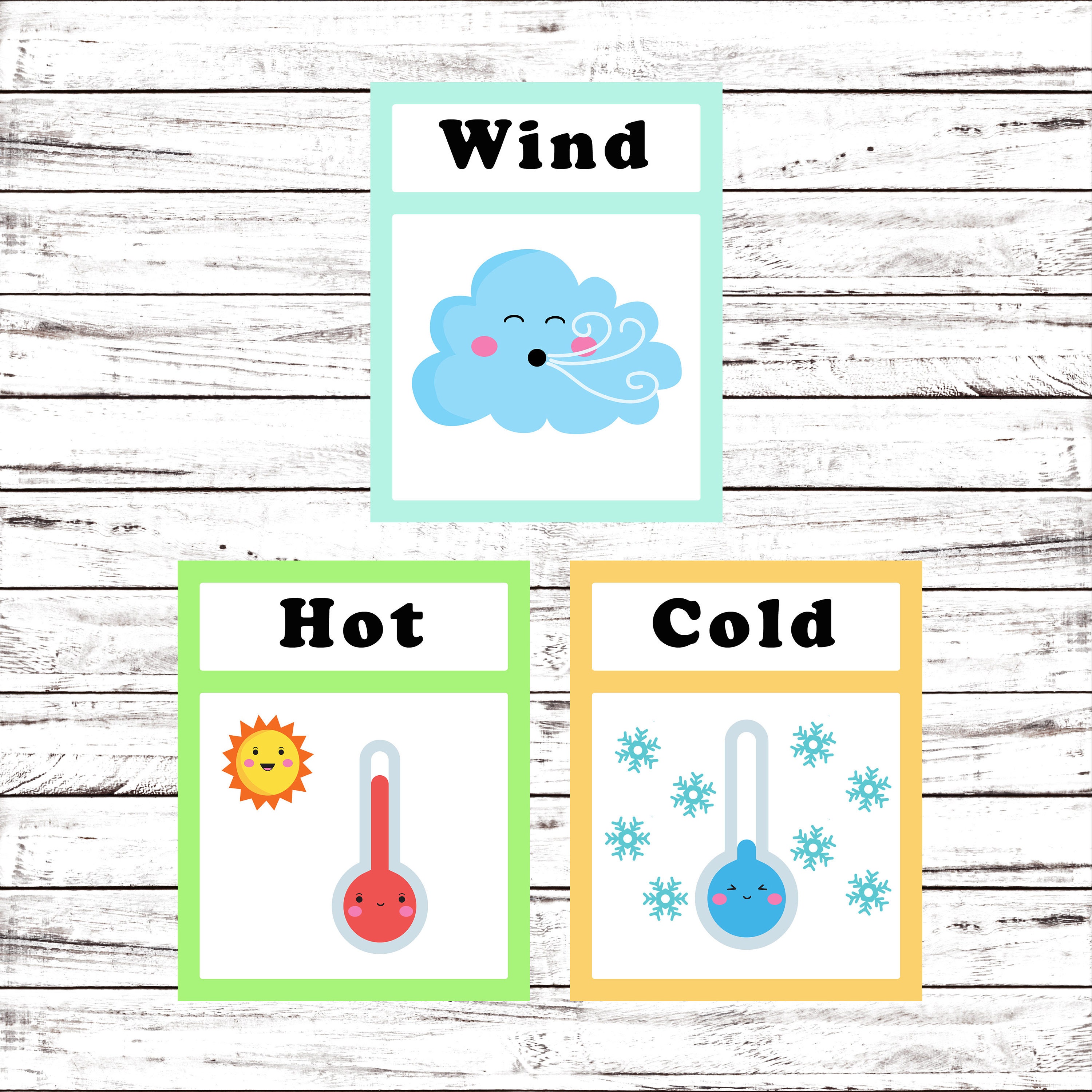 Flash Cards, Weather, Learning Toys, Educational Toys, Printable Cards ...