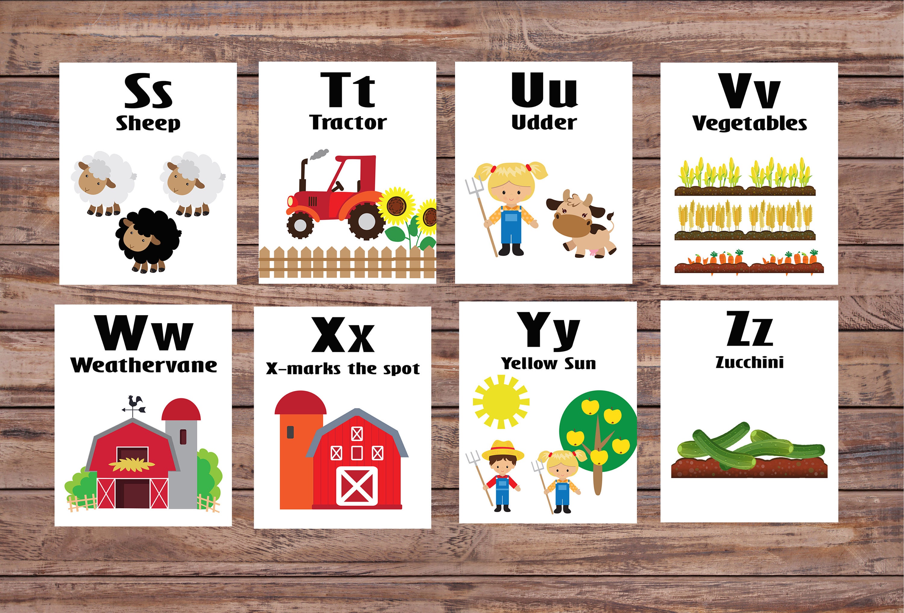 Farm Animals, Educational Toys, Learning Toys, Printable Flash Cards ...