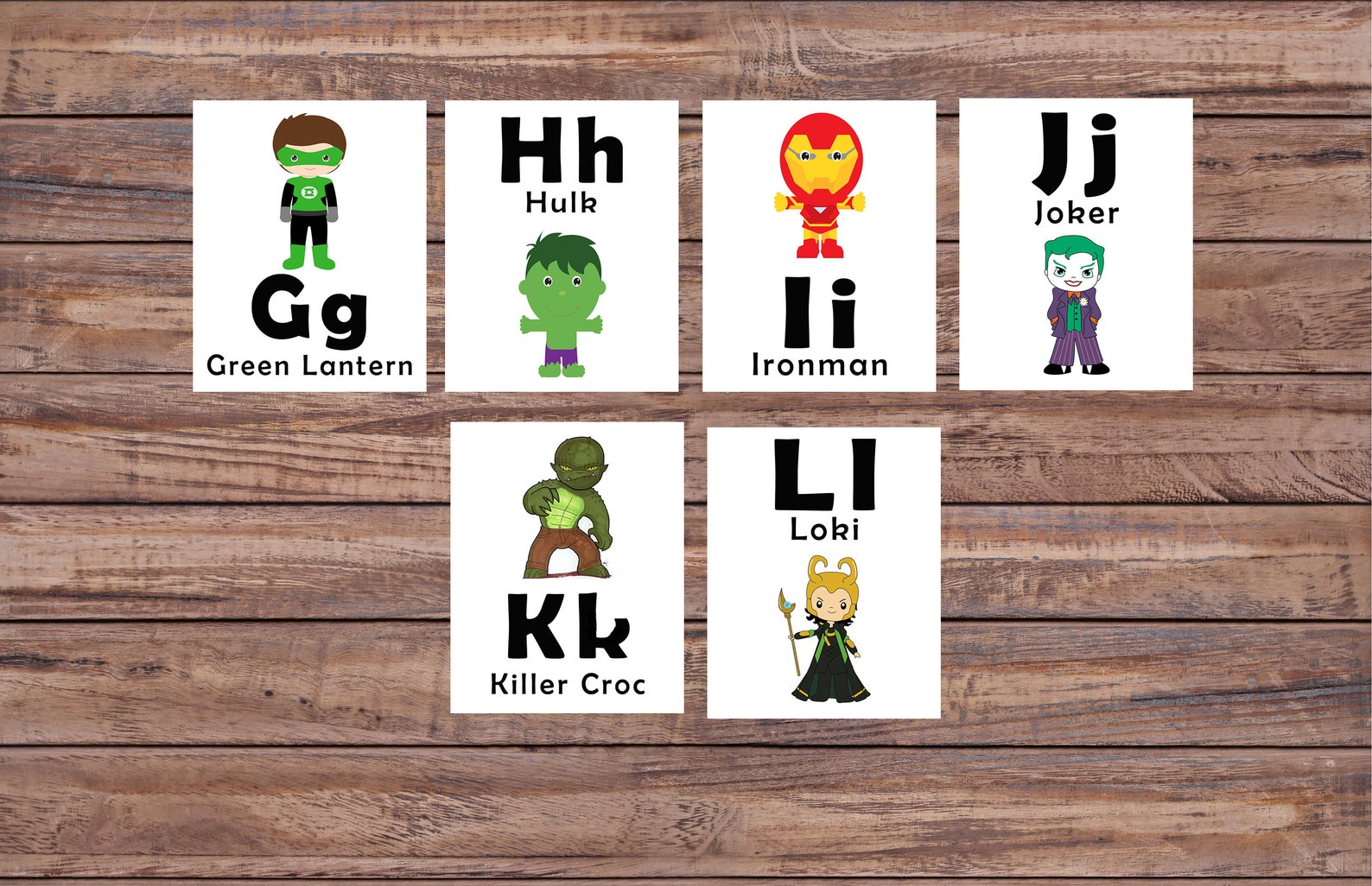 Flash Cards, Superhero, Alphabet Cards, Learning Toys, Educational Toys ...