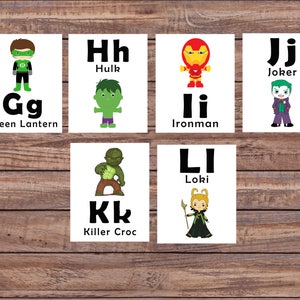Flash Cards, Superhero, Alphabet Cards, Learning Toys, Educational Toys ...