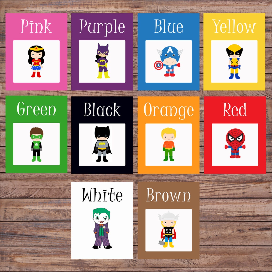 Flash Cards, Superhero, Alphabet Cards, Learning Toys, Educational Toys ...
