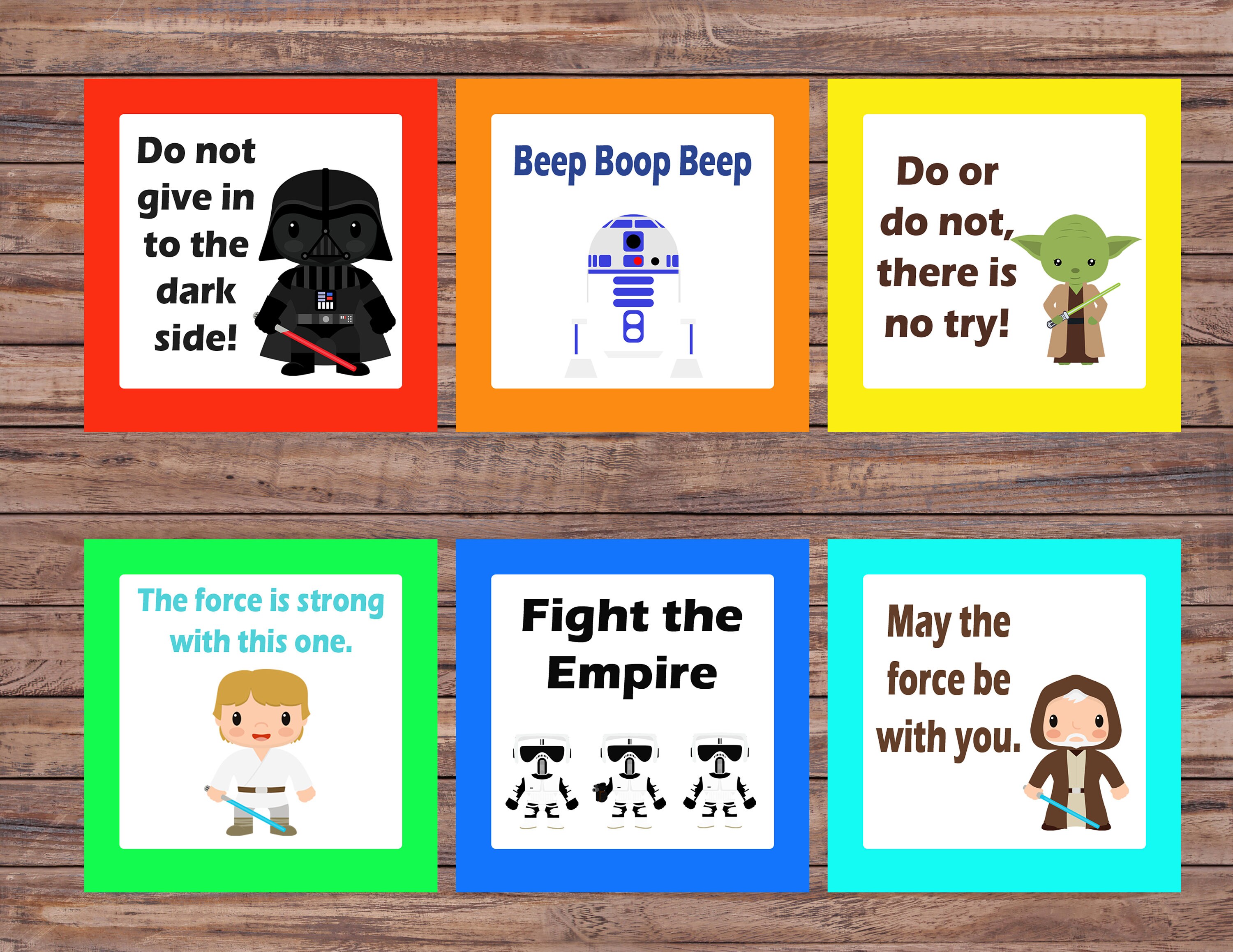 Lunch Box, Back to School, Lunch Box Notes, Printable, Star Wars ...