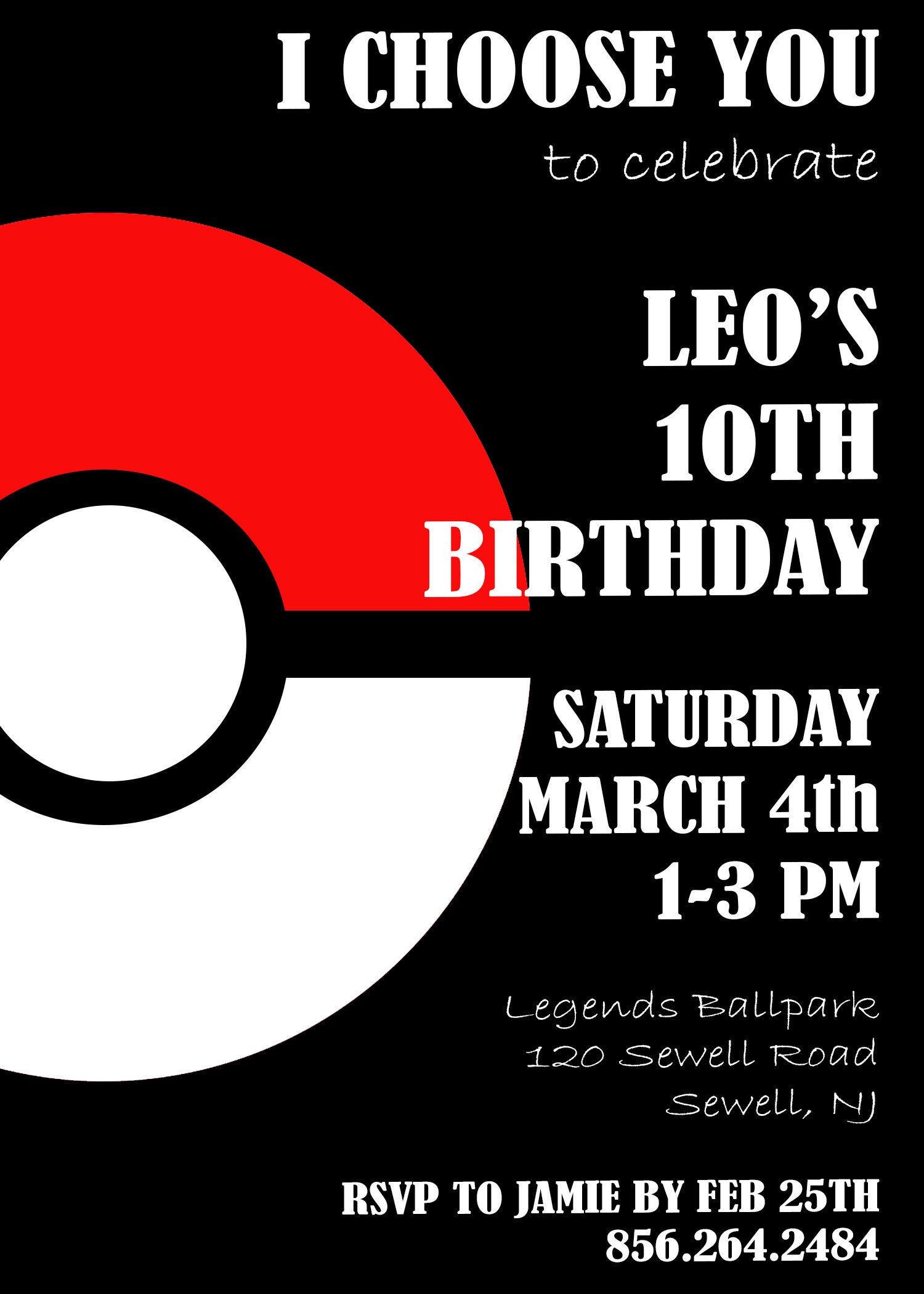 I Choose You Birthday Invitation, Pokemon Birthday Party, Boy Pikachu ...