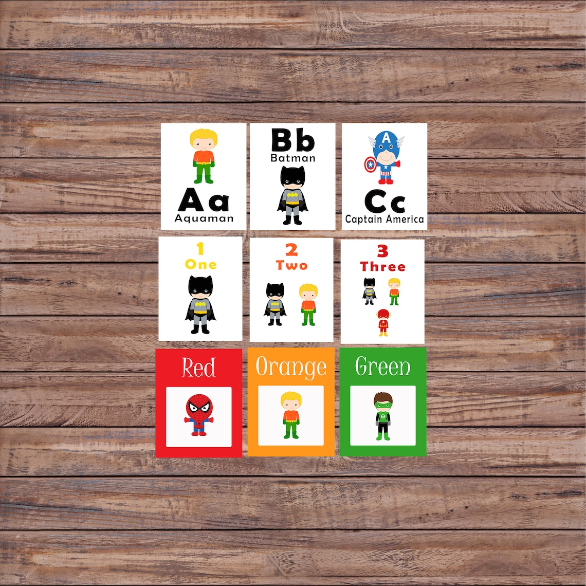 Flash Cards, Superhero, Alphabet Cards, Learning Toys, Educational Toys ...