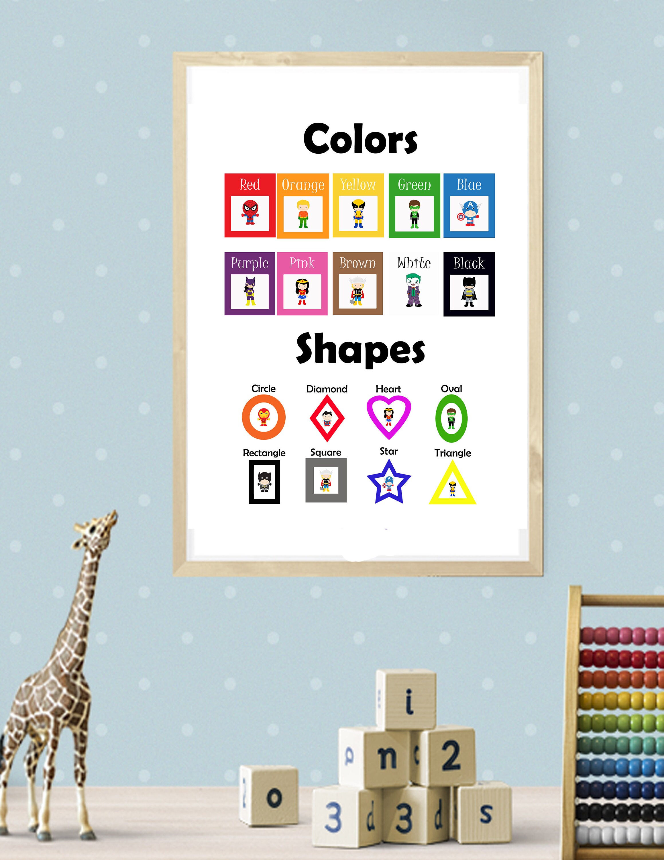 Superhero Nursery Decor, Superhero Printable Poster, Alphabet Poster ...