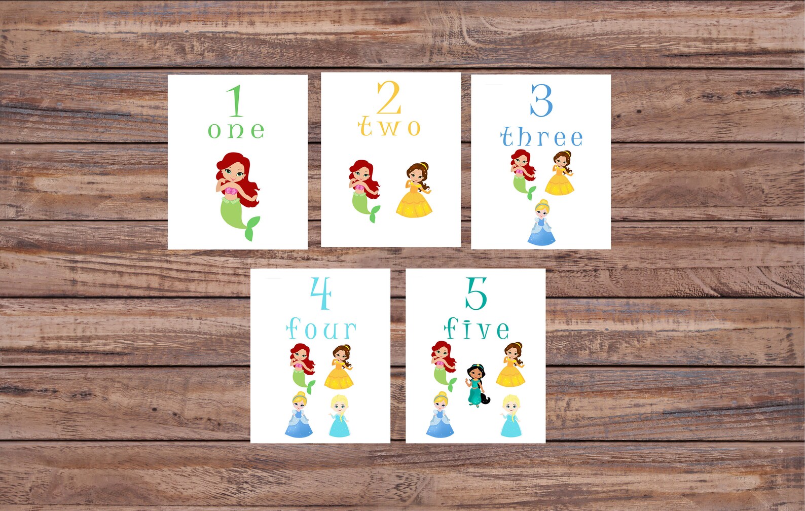 Princess, Number Cards, Flash Cards, Learning Toys, Printable Download ...