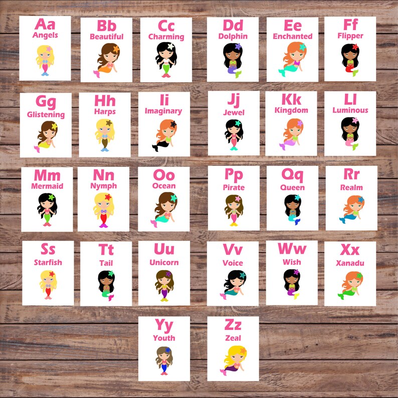 Flash Cards, Mermaids, Alphabet Cards, Learning Toys, Educational Toys ...