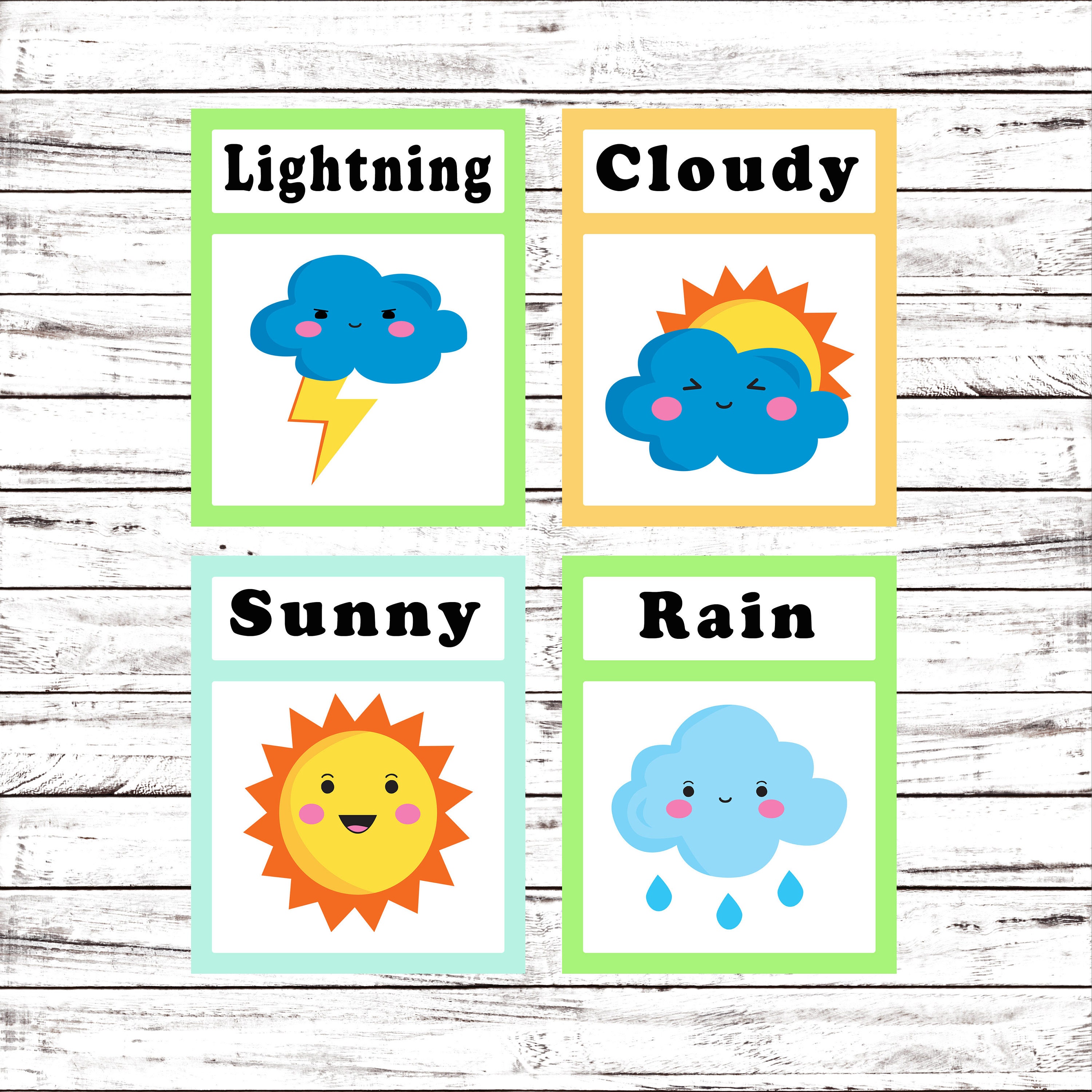 Flash Cards, Weather, Learning Toys, Educational Toys, Printable Cards ...