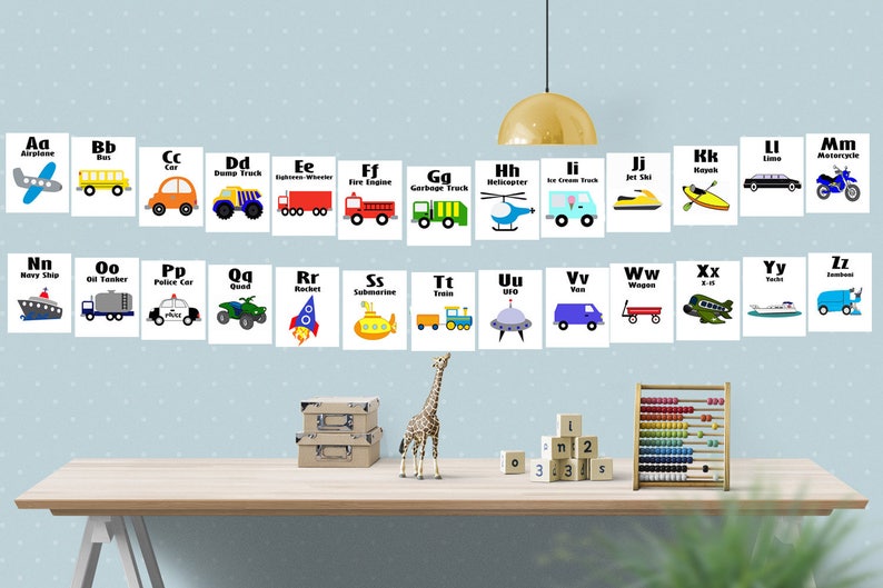 Flash Cards, Transportation, Alphabet Cards, Learning Toys, Educational ...