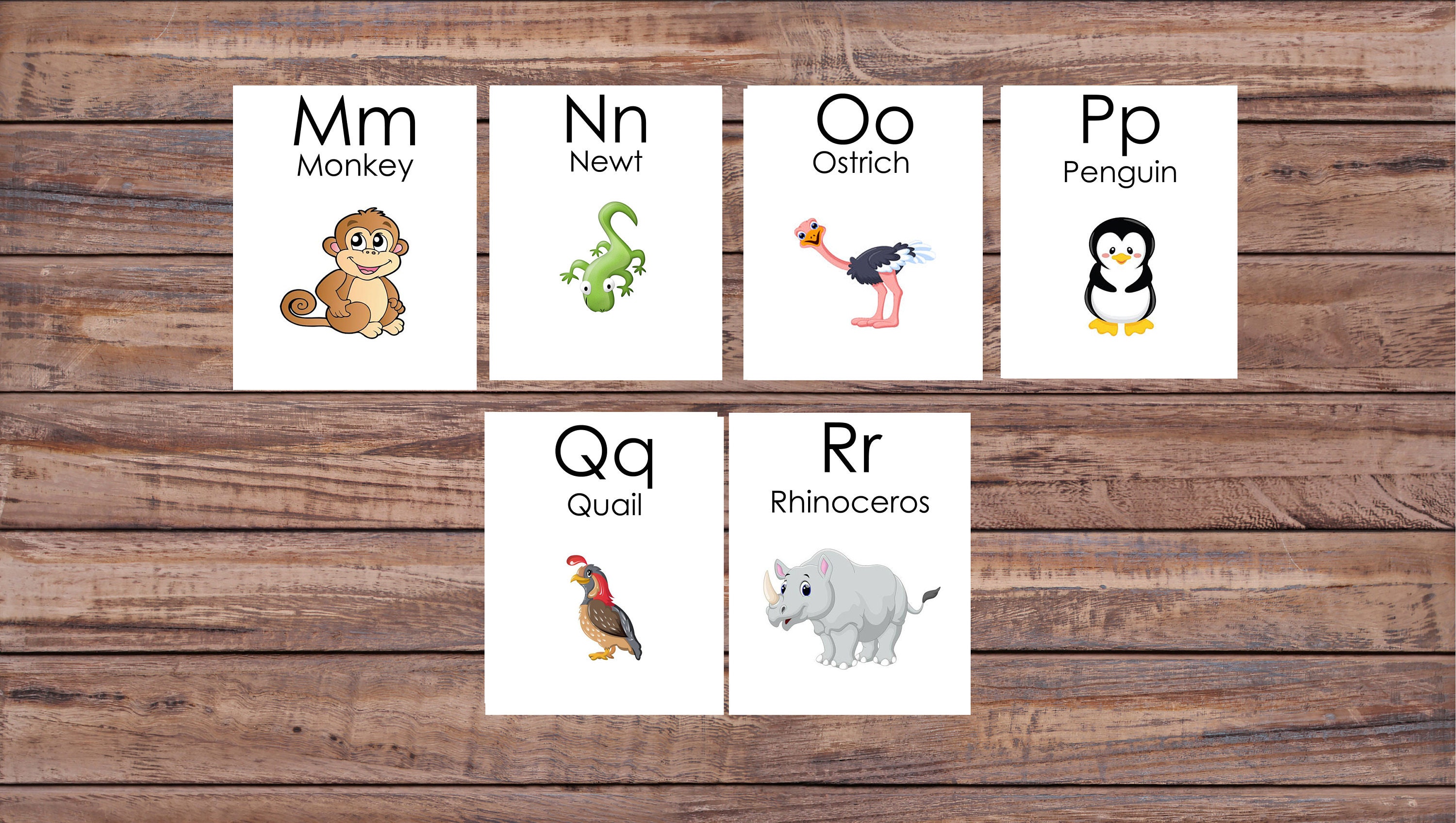 Jungle Animal Alphabet Flash Cards, Zoo Animals Learning Toys ...