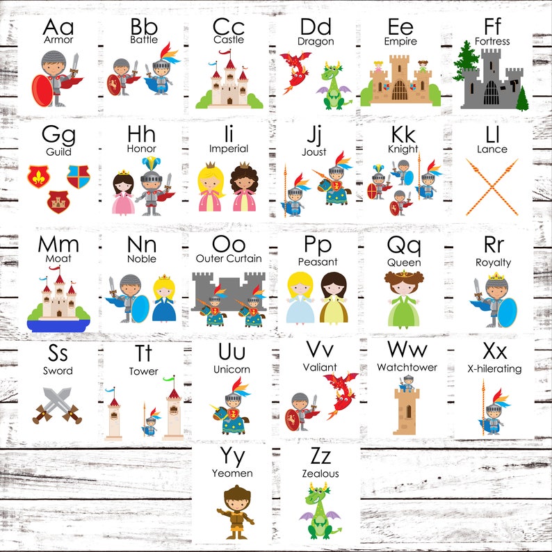 Flash Cards, Knights, Alphabet Cards, Learning Toys, Educational Toys ...