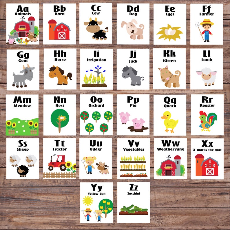 Farm Animals, Educational Toys, Learning Toys, Printable Flash Cards ...