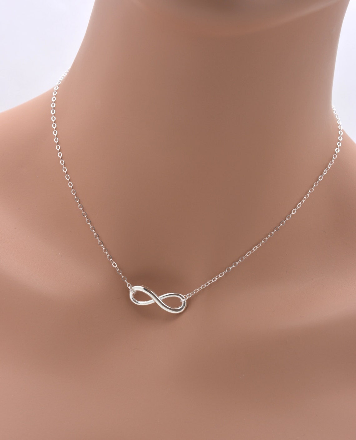 Infinity Charm Necklace Silver Infinity Necklace Bridesmaid | Etsy