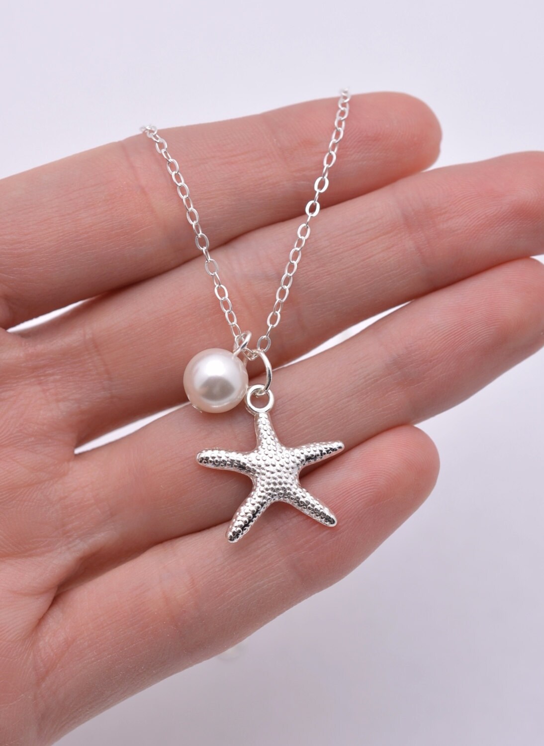 Set of 6 Bridesmaid Starfish Necklaces, Starfish Necklaces, 6 ...