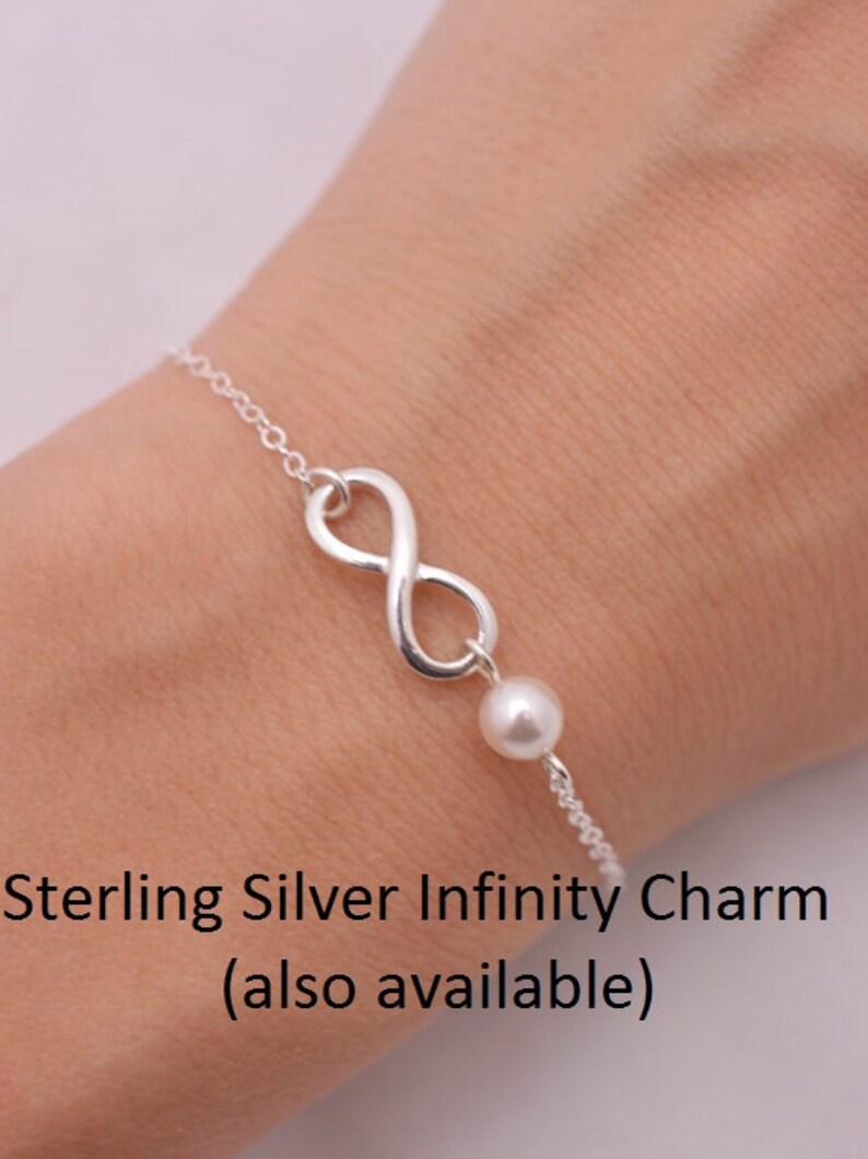 Set of 8 Bridesmaid Infinity Pearl Bracelets 8 Infinity and | Etsy