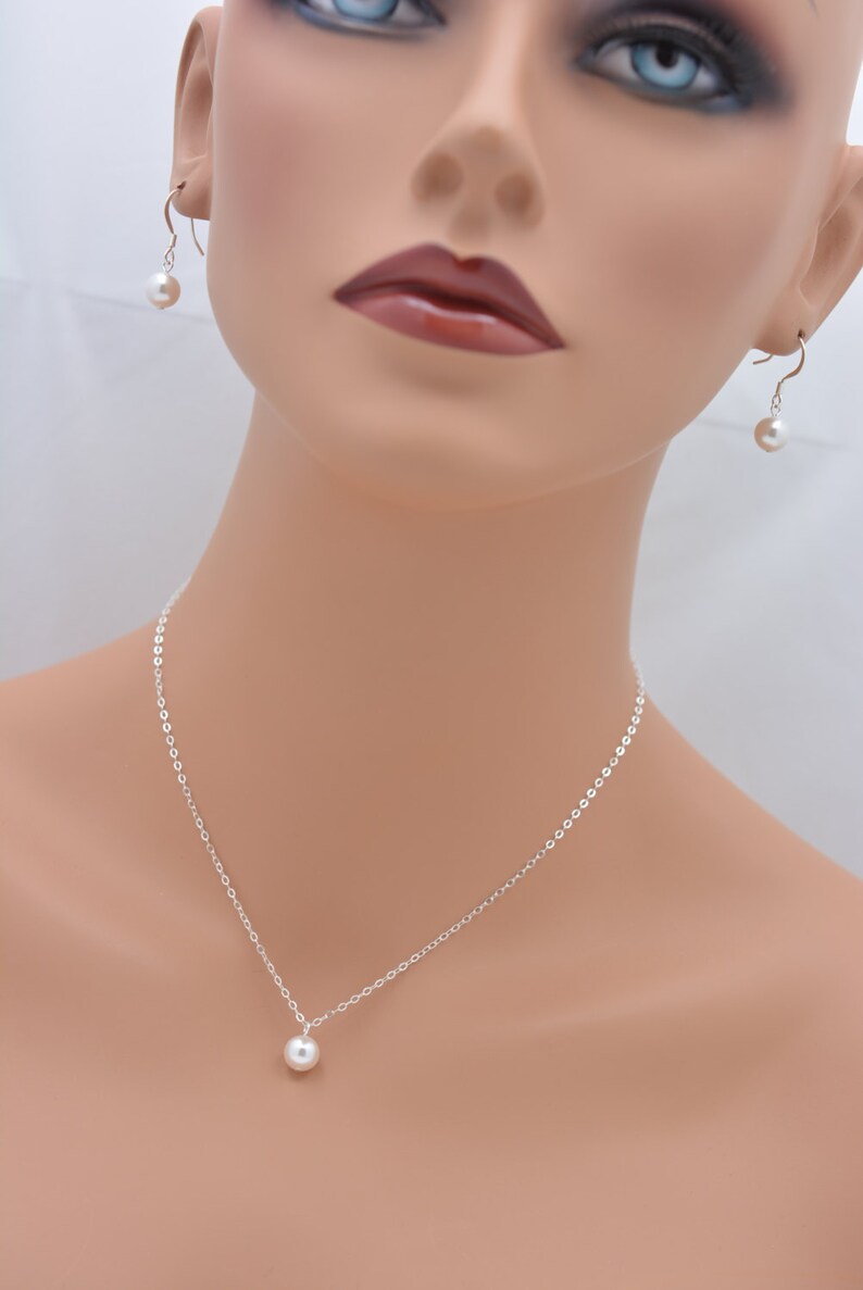 Set Of 6 Bridesmaid Pearl Necklace And Earring Sets 6 Pearl Etsy